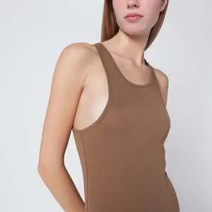 ENTIRE STUDIOS Sleeveless Cotton-blend Maxi Dress - Beige