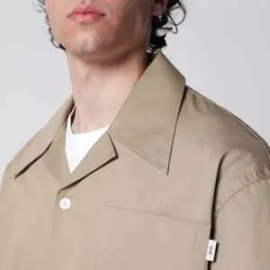 AMI Paris Taupe Cotton Bowling Shirt