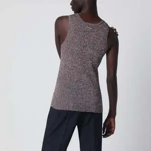 Prada Ribbed Tank Top With /brown Pattern