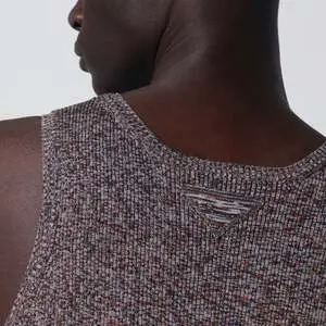 Prada Ribbed Tank Top With /brown Pattern
