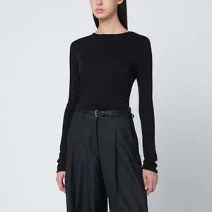 ENTIRE STUDIOS Cotton-blend Crewneck Top - Black