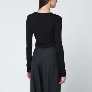 ENTIRE STUDIOS Cotton-blend Crewneck Top - Black