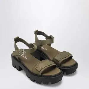 Prada Canvas Sandals With Buckle Detail