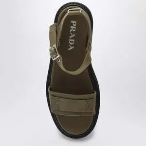 Prada Canvas Sandals With Buckle Detail