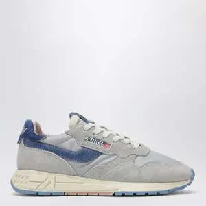 AUTRY Reelwind Low Grey Sneakers With Light Blue Pony Hair Insert - Multicolor
