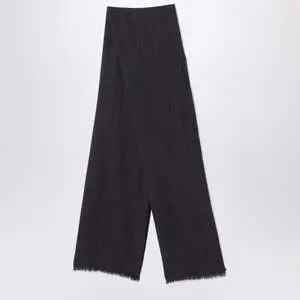 Destin Black/beige Check Wool Scarf - Grey