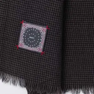 Destin Black/beige Check Wool Scarf - Grey
