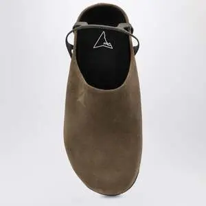 ROA Taupe Suede Fedaia Clogs