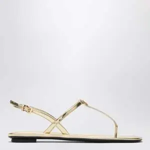 Prada Platinum Leather Thong Sandals