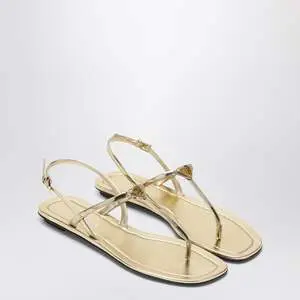 Prada Platinum Leather Thong Sandals