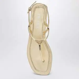 Prada Platinum Leather Thong Sandals