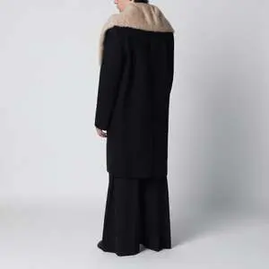 Dries Van Noten Single-breasted Coat With Removable Mohair Collar
