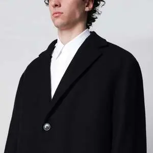 Dries Van Noten Single-breasted Coat With Removable Mohair Collar