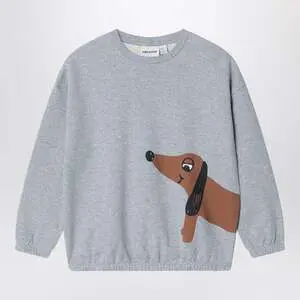 MINI RODINI Organic Cotton Dachshund Print Sweatshirt