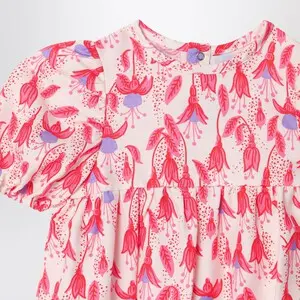 MINI RODINI Floral Print Organic Cotton Bodysuit