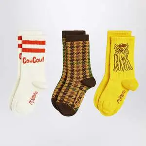 MINI RODINI Set Of Three Cotton Socks - Multicolor