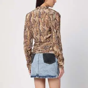 Isabel Marant Étoile Snake Print Silk Devoré Velvet Blouse