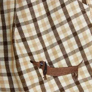 MINI RODINI Checkered Shorts With Dachshund Embroidery
