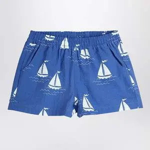 MINI RODINI Sailboat Print Cotton Shorts