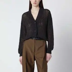 ROBERTO COLLINA Openwork Cotton-blend Knit Cardigan