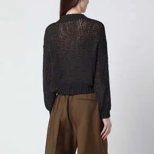 ROBERTO COLLINA Openwork Cotton-blend Knit Cardigan