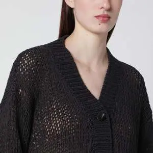 ROBERTO COLLINA Openwork Cotton-blend Knit Cardigan