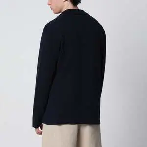 ROBERTO COLLINA Navy Cotton Cardigan Jacket - Blue