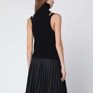 ROBERTO COLLINA Sleeveless Cashmere Blend High Neck Top