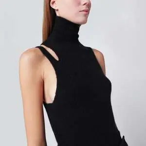 ROBERTO COLLINA Sleeveless Cashmere Blend High Neck Top