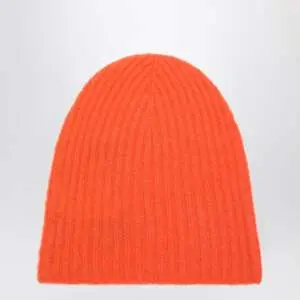 ROBERTO COLLINA Cashmere Ribbed Beanie - Orange