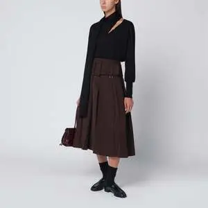 ROBERTO COLLINA Wool V-neck Sweater With Detachable Scarf