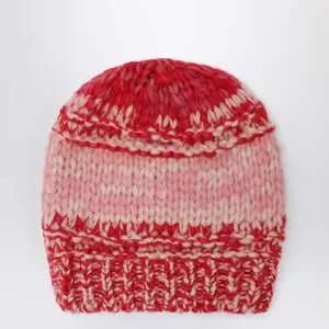 ROBERTO COLLINA Pink Mouliné-effect Beanie