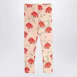MINI RODINI Leggings With Mammoth Print - Pink