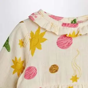 MINI RODINI Space Print" Muslin Bodysuit