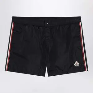 Moncler Logo Patch Swim Shorts - Black
