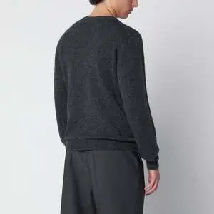 ROBERTO COLLINA Anthracite Wool-blend Crew Neck Sweater