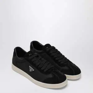 Prada Fabric And Suede Lace-up Sneakers