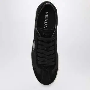 Prada Fabric And Suede Lace-up Sneakers