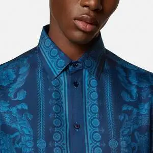 Versace Slim-fit Printed Silk Twill Shirt