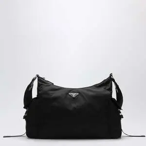 Prada Re-nylon And Leather Hobo Bag - Black