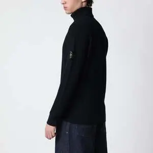Stone Island Ribbed Turtleneck Sweater - Blue