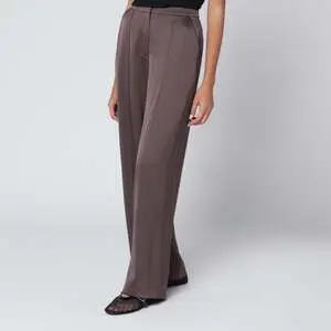 Simkhai Wide Leg Trousers In Chocolate Satin - Brown