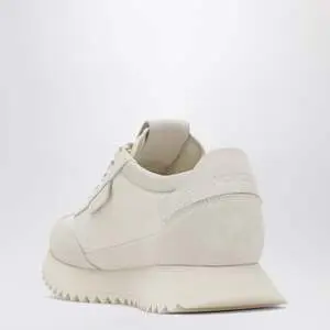 Moncler Lace-up Canvas And Leather Sneakers - Beige
