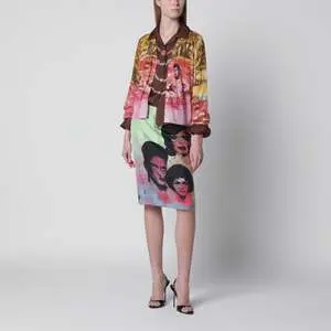 Versace Printed Silk Knit Cardigan - Multicolor