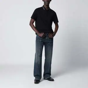Versace Straight-leg Stonewashed Cotton Denim Jeans