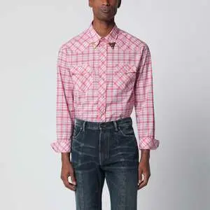 Versace Slim-fit Cotton Poplin Check Shirt