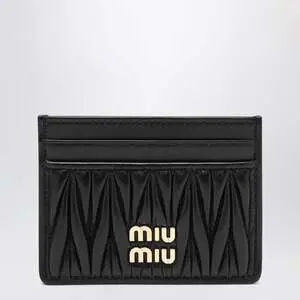 Miu Miu Matelassé Leather Cardholder - Black