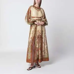 Zimmermann Cream Cotton And Silk Floral Maxi Dress - Multicolor