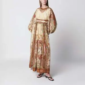 Zimmermann Cream Cotton And Silk Floral Maxi Dress - Multicolor