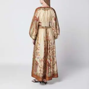 Zimmermann Cream Cotton And Silk Floral Maxi Dress - Multicolor